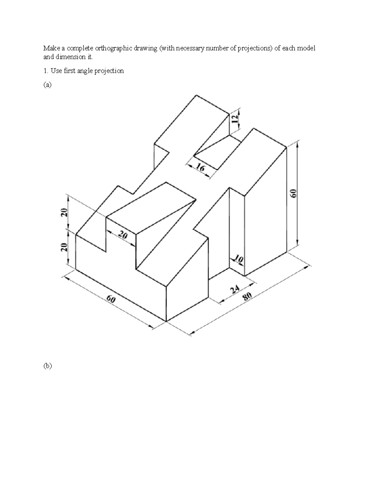 Exercise 2 - orthographic exercise - Engineering Drawing 1 - Make a ...