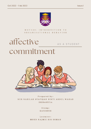 Organizational Behaviour - MGT 430 - UiTM - Studocu