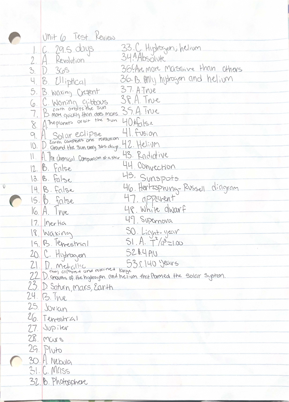 Unit 6 Test Review for Course Code: ABC123 - Studocu