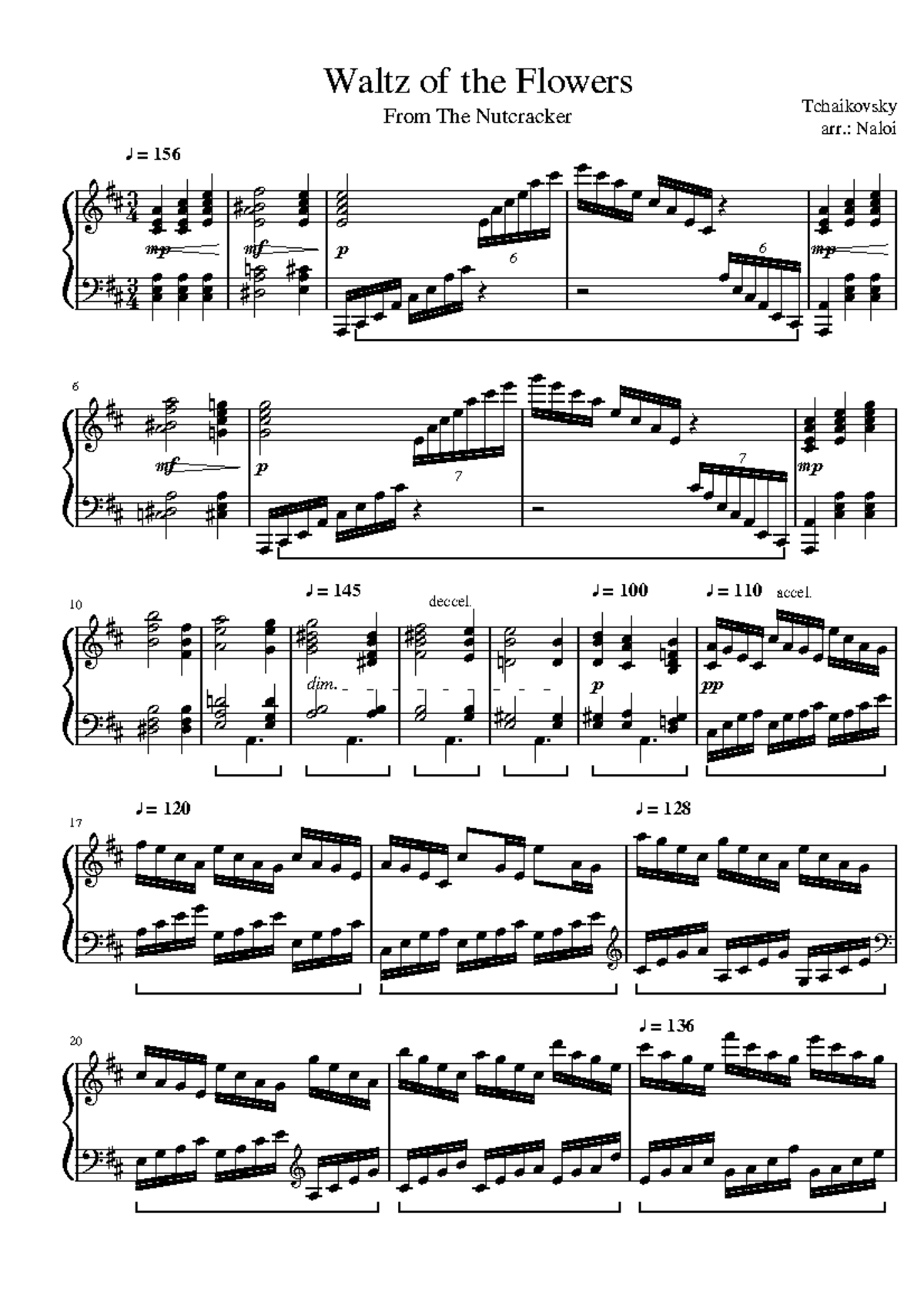 Waltz of the Flowers - piano arrangement - Waltz of the Flowers From ...