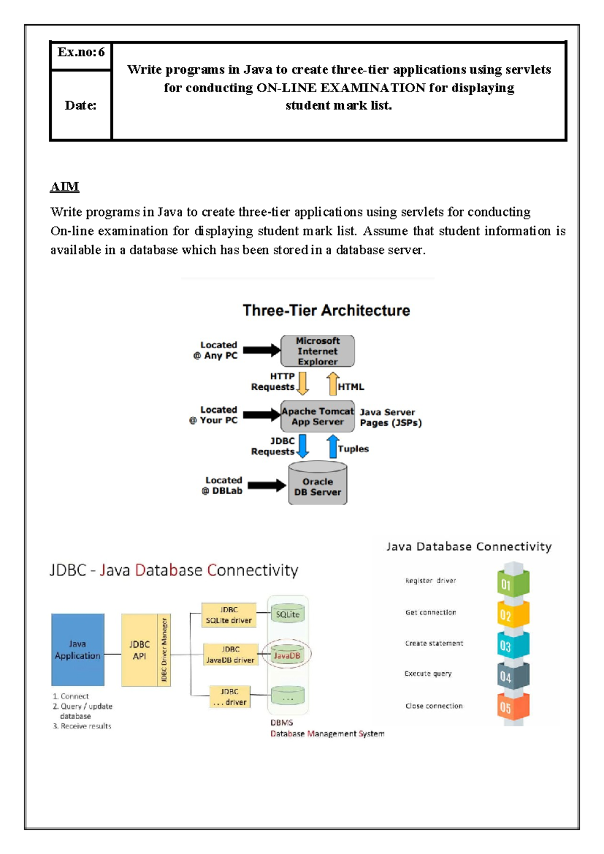 Ex-6: Java Servlet Applications for Student Exam Management - Studocu