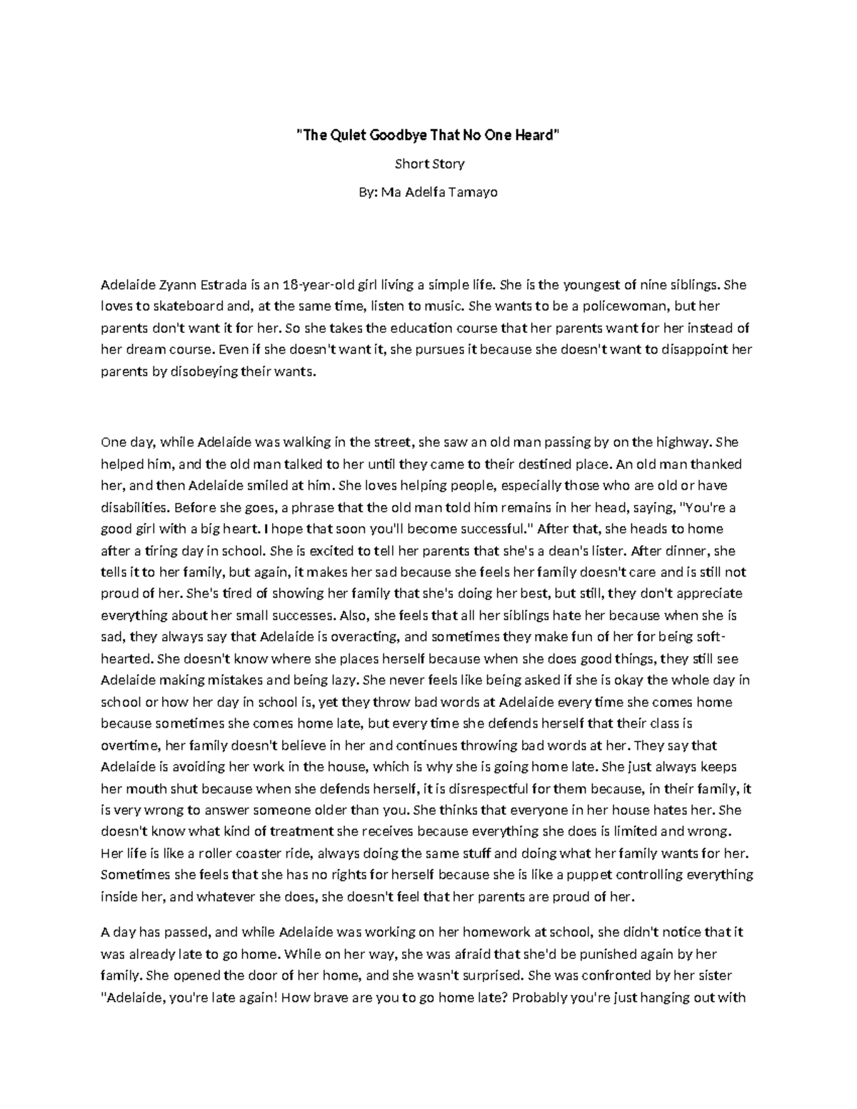 The Quiet Goodbye That No One Heard - "The Quiet Goodbye That No One ...