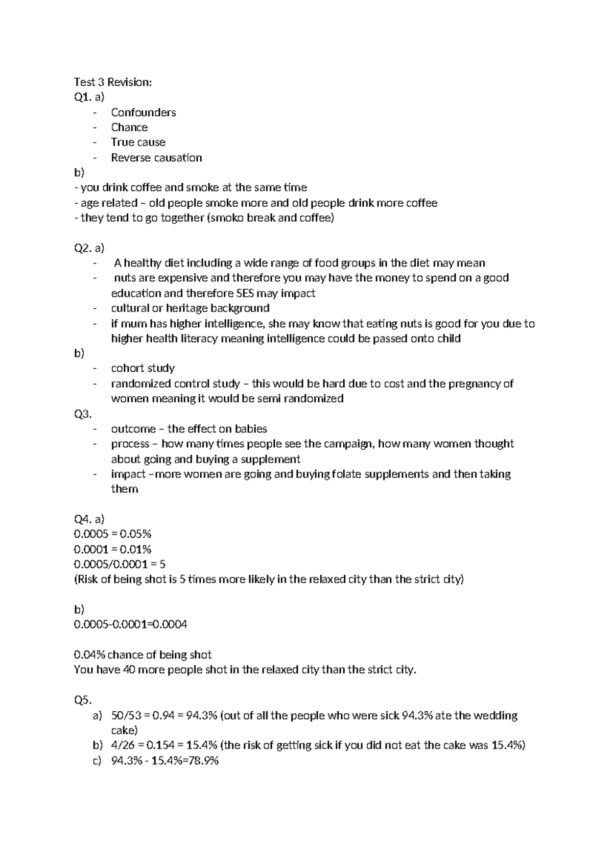 PUB Health Test 3 Revision: Key Concepts & Q&A - Studocu