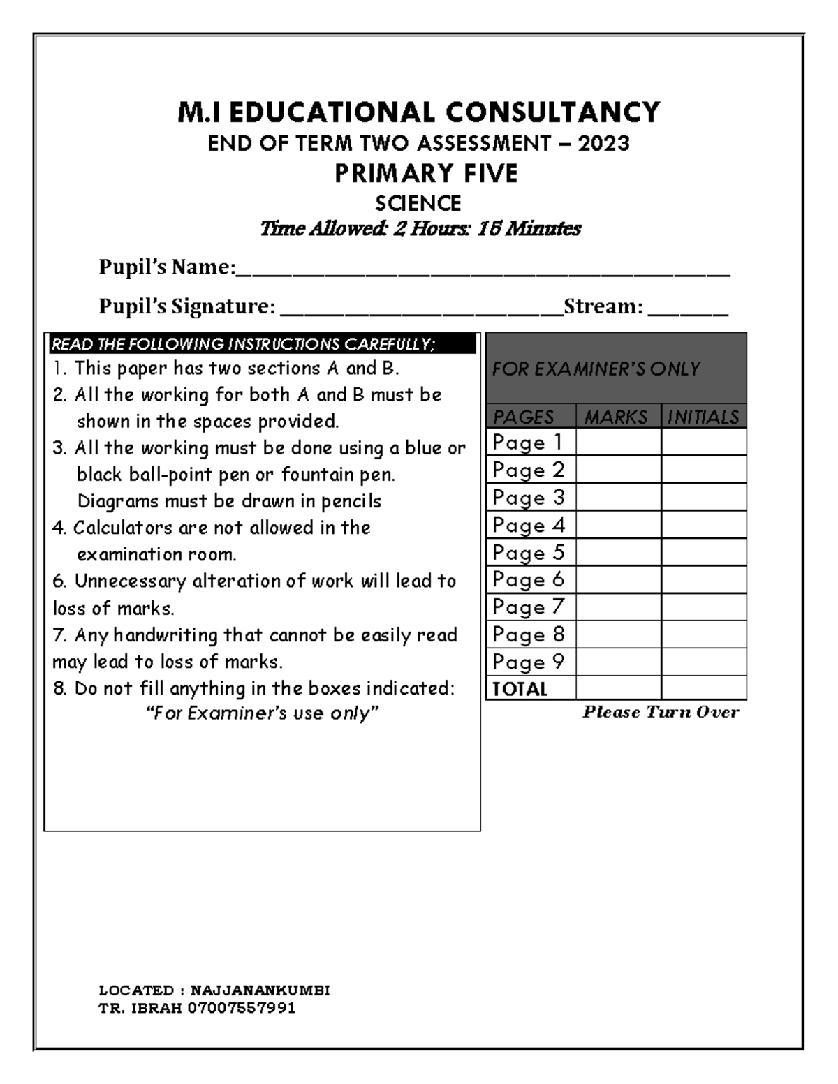 P.5 Science End of Term 2 Assessment 2023 - Comprehensive Guide - Studocu