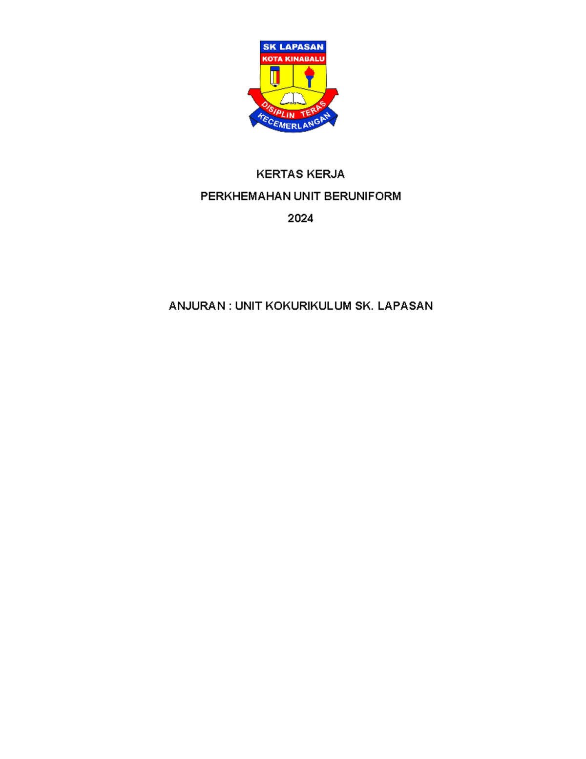 Kertas Kerja Perkhemahan Unit Beruniform SK Lapasan 2024 - Studocu