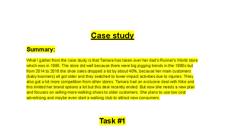Marketing Final Case Study: Analyzing Tamara's Shoe Store Strategy ...
