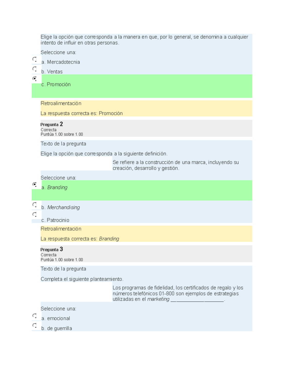 CIM - Examen de Marketing: Preguntas y Respuestas Clave - Studocu