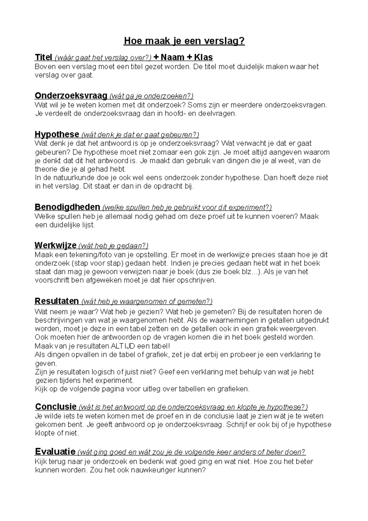 Handleiding voor het Schrijven van een Verslag in 2021 - Studeersnel