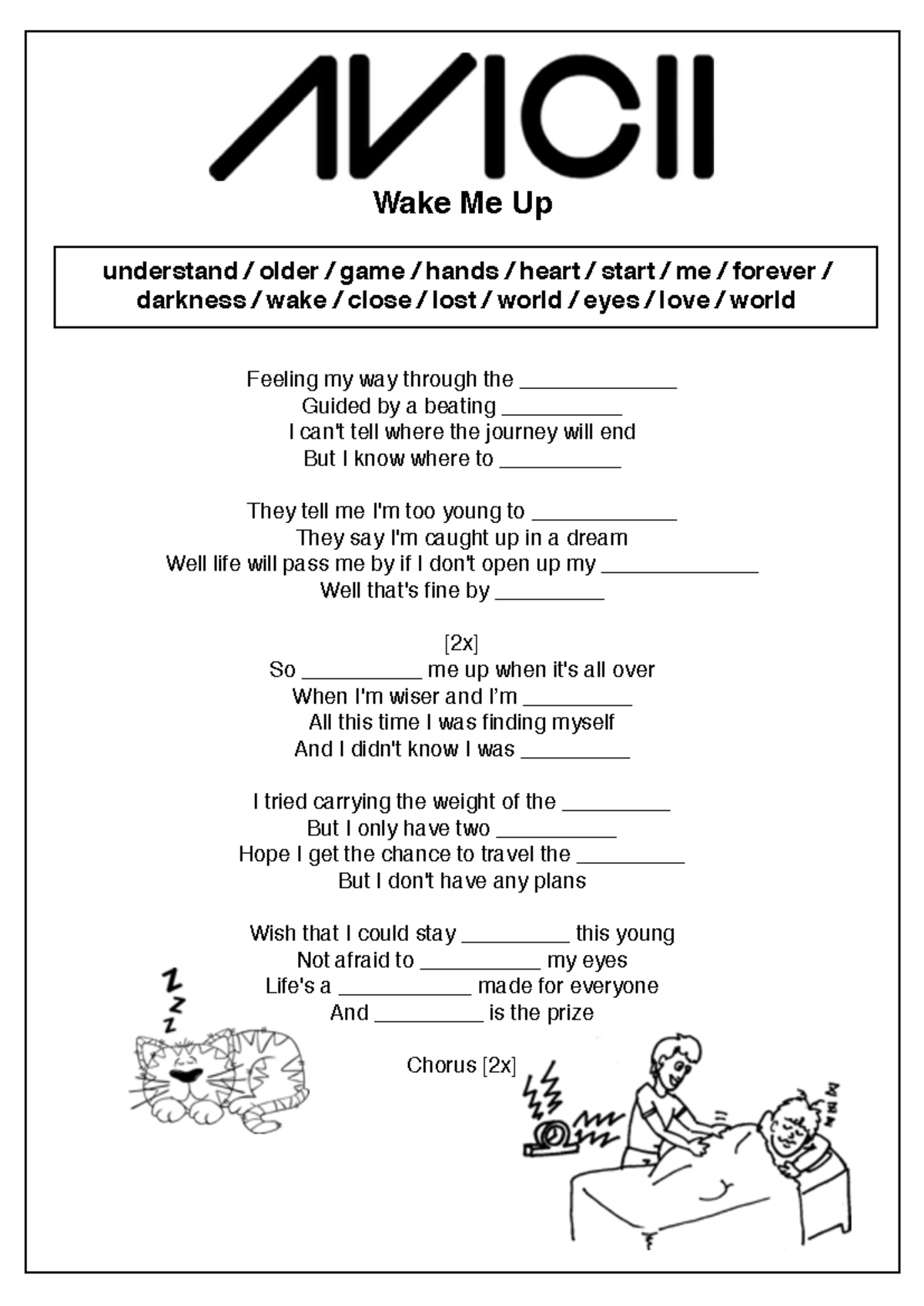 Fill in the Gaps: English Songs Worksheet (Lyrics Completion Exercise ...