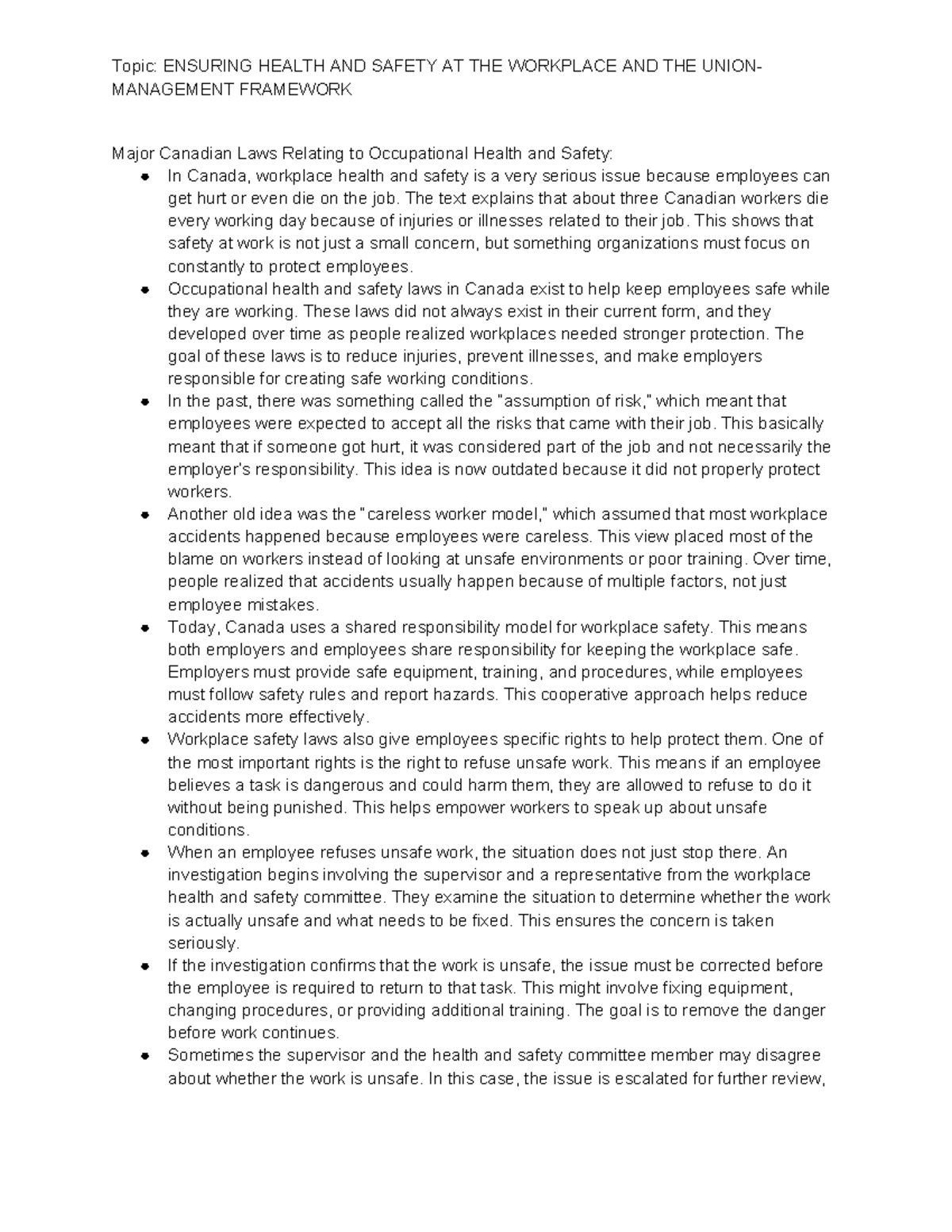 Ensuring Health & Safety in the Workplace: A Canadian Perspective (HRM ...