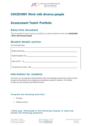 [Solved] Disability support workers will need to know the assessment ...