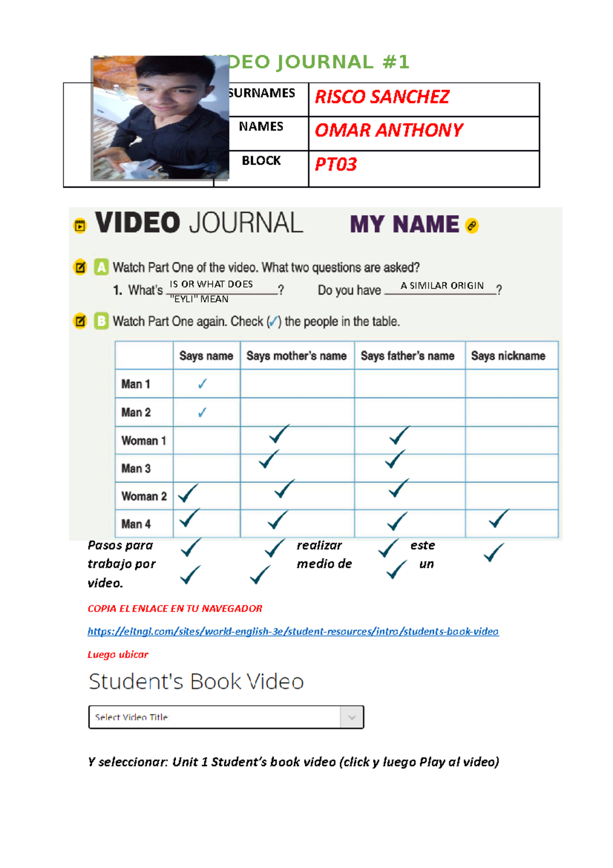 Video Journal #1: Apuntes y Pasos del Tema Avanzado en Clase - Studocu