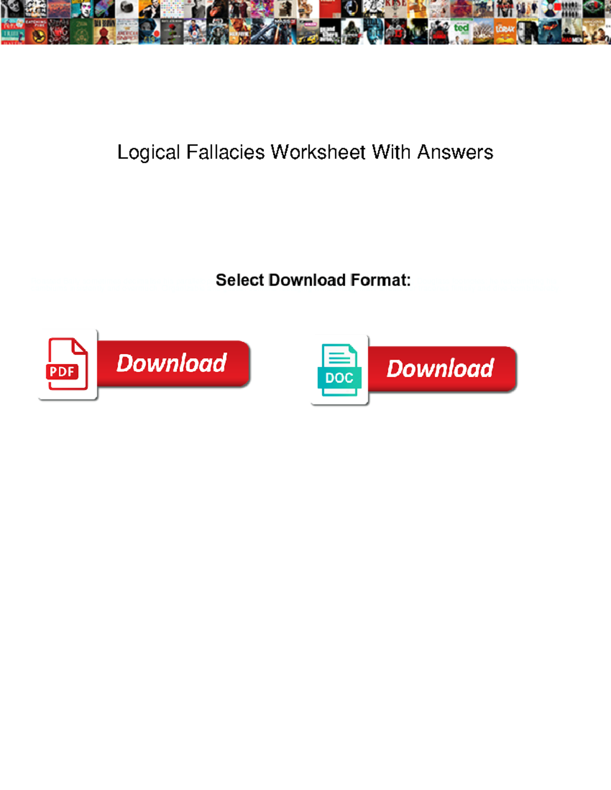 Logical fallacies worksheet with answers - Logical Fallacies Worksheet ...