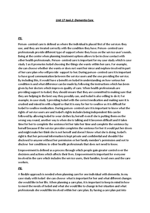 UNIT 12 Additional Needs TASK 2 - Unit 12 task 2: P2: The biomedical ...