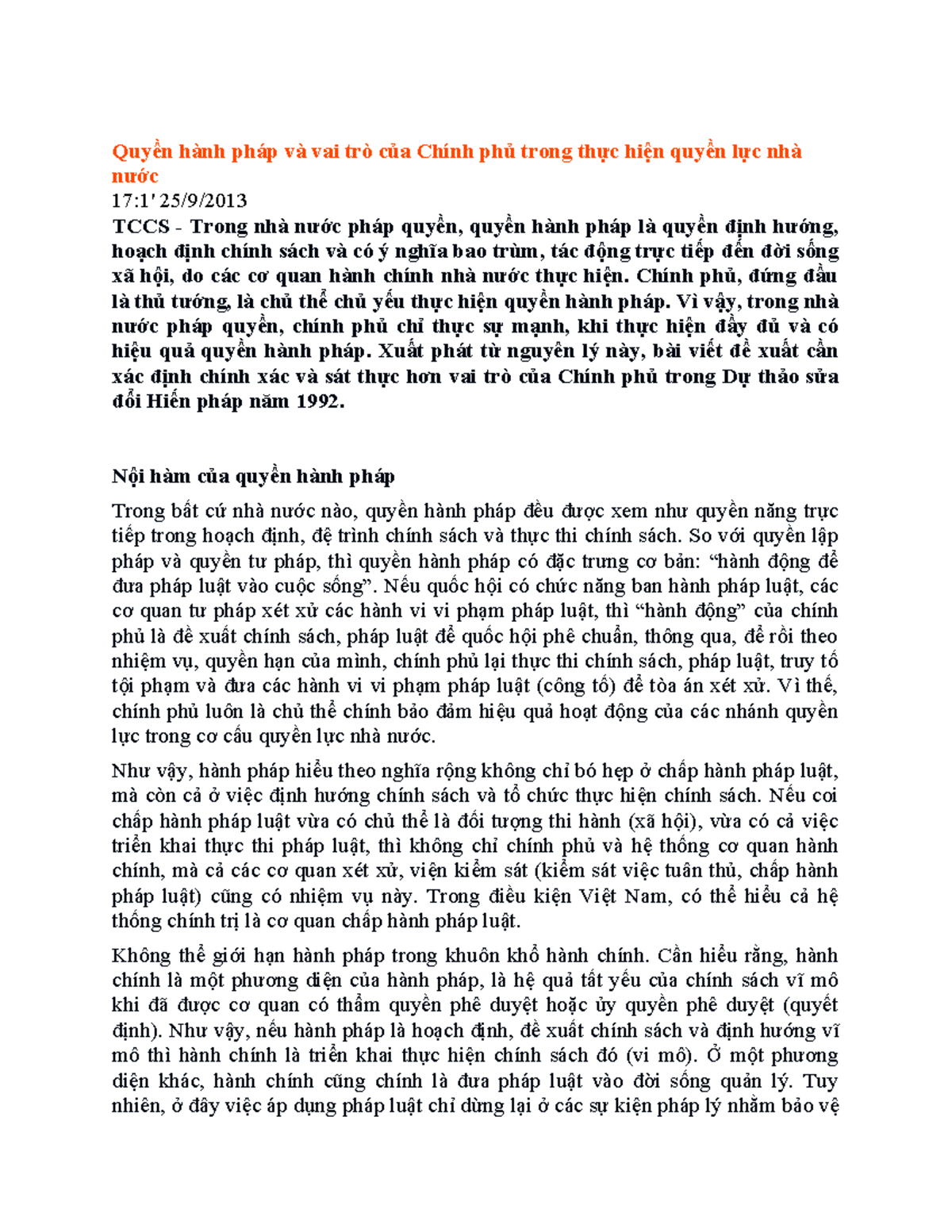 Quyá» n h Ã nh ph Ã¡p v Ã vai tr Ã² cá»§a Ch Ã nh phá»§ trong thá»±c hiá»‡n quyá» n lá»±c nh Ã n ...