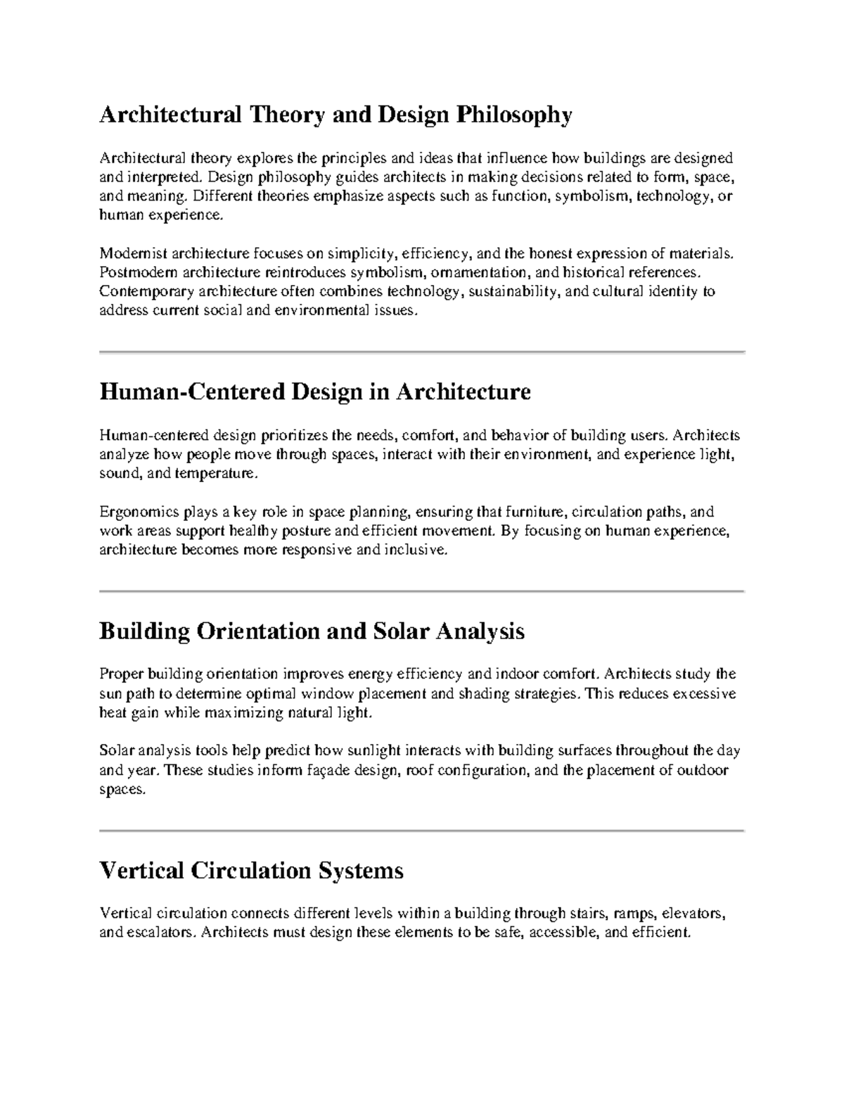 ARCH 101: Architectural Theory & Design Philosophy Overview - Studocu