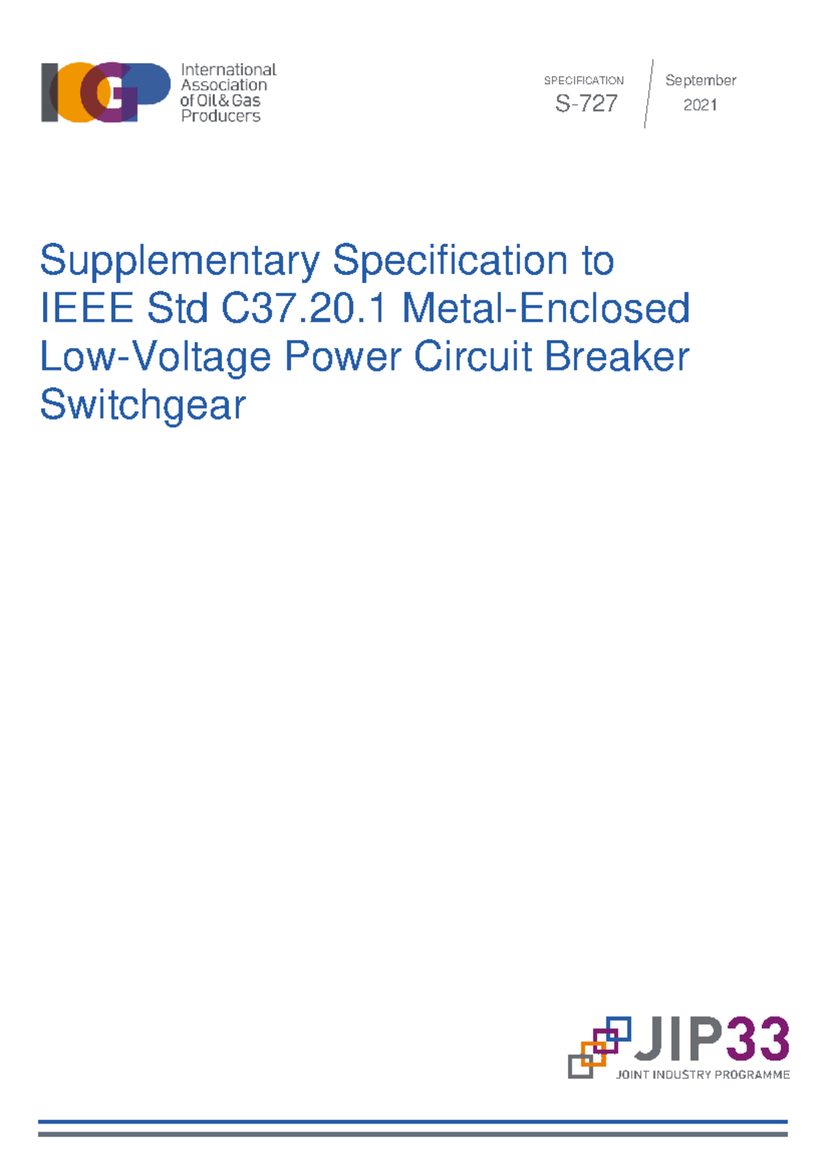 Supplementary Spec. for IEEE Std C37.20.1 Metal-Enclosed LV Breaker Switchgear - Studocu