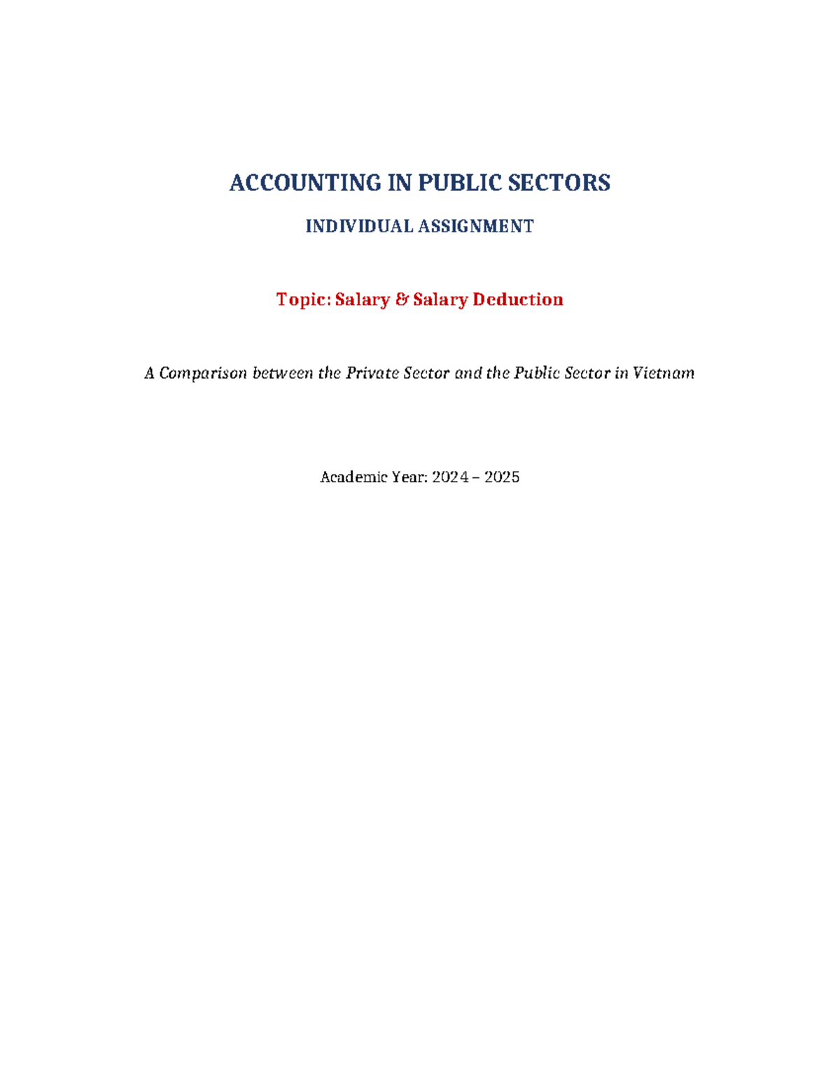 ACCT 2024-2025: Salary Deduction Comparison in Public vs Private ...