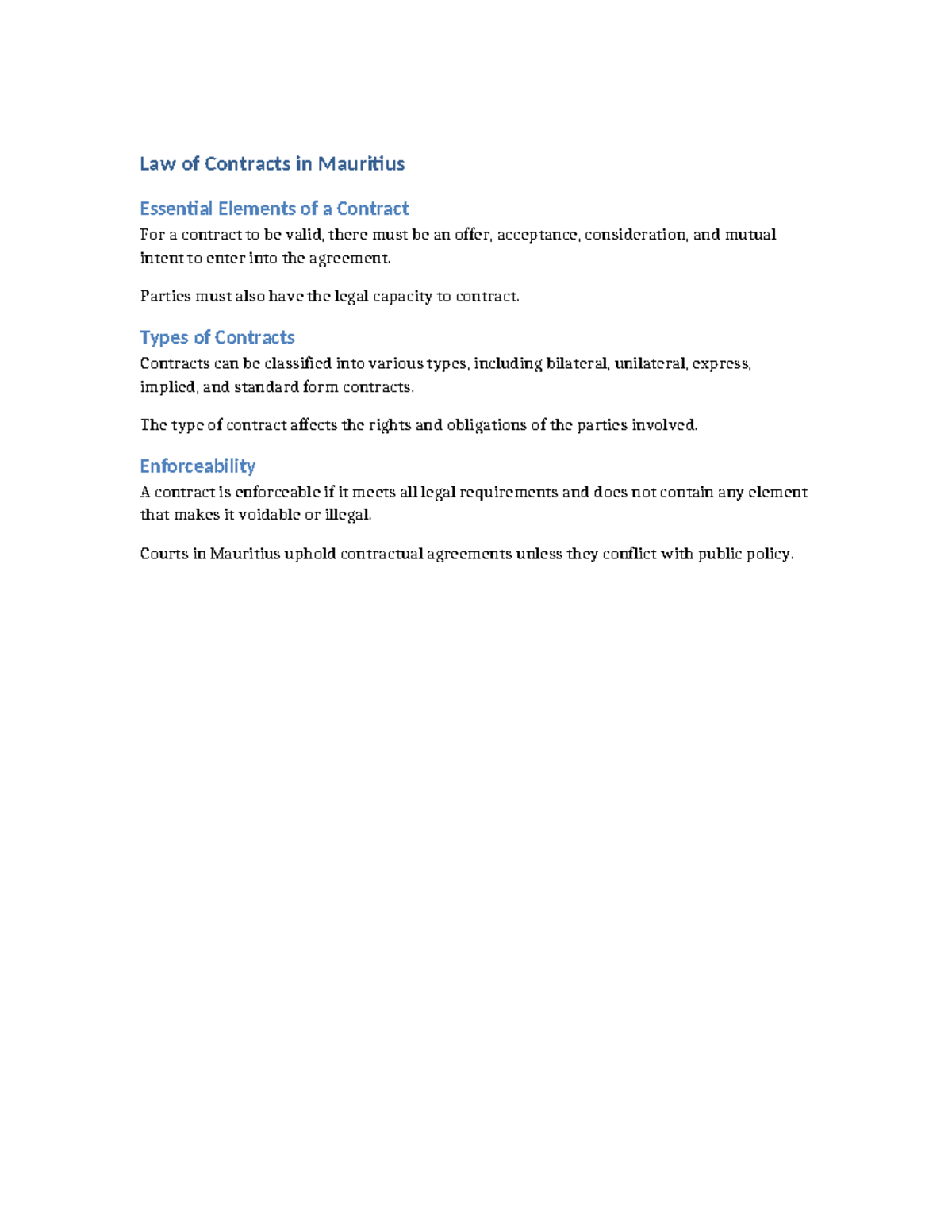 Lecture 3: Contract Law Fundamentals - Law - Studocu