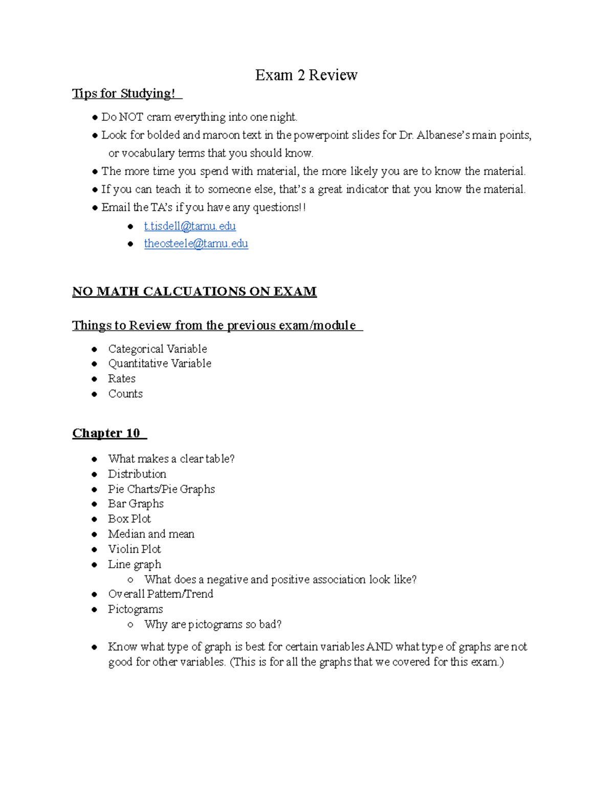 Exam 2 Study Guide: Key Concepts & Graphs Review - Studocu