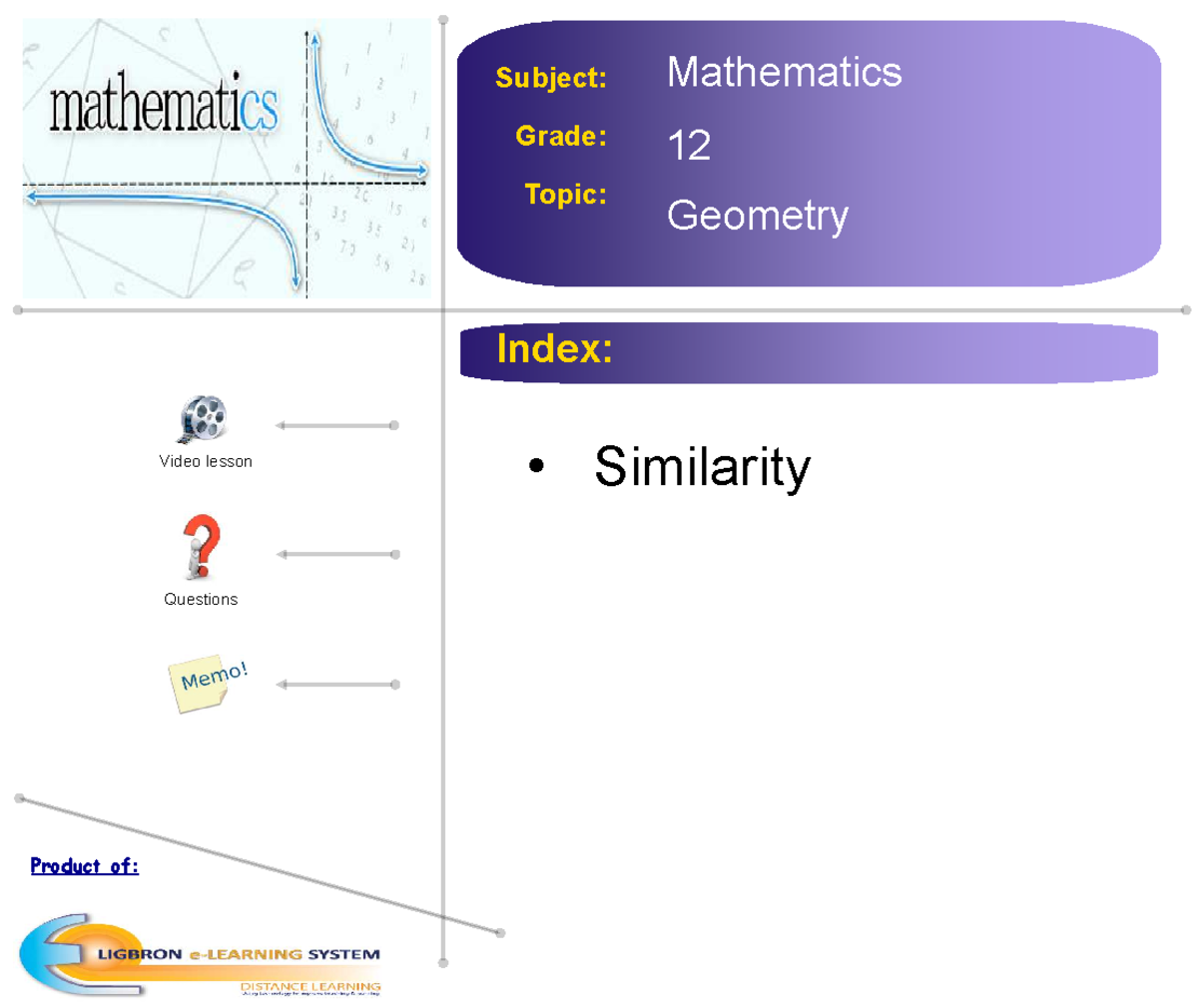 Mathematics Grade 12: Geometry - Similarity Examples & Activities - Studocu