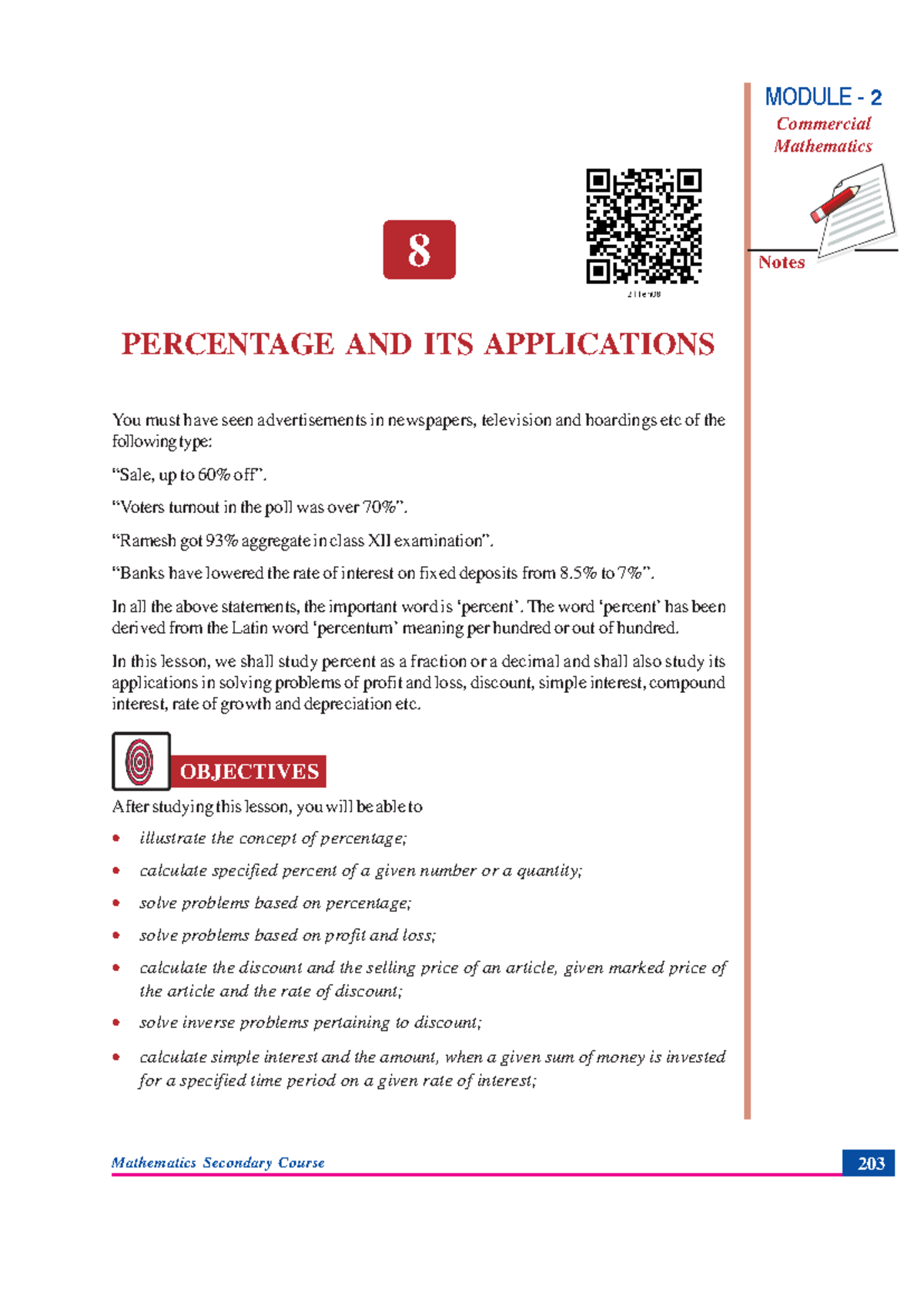 Percentage Applications in Commercial Mathematics (Module 2) - Studocu