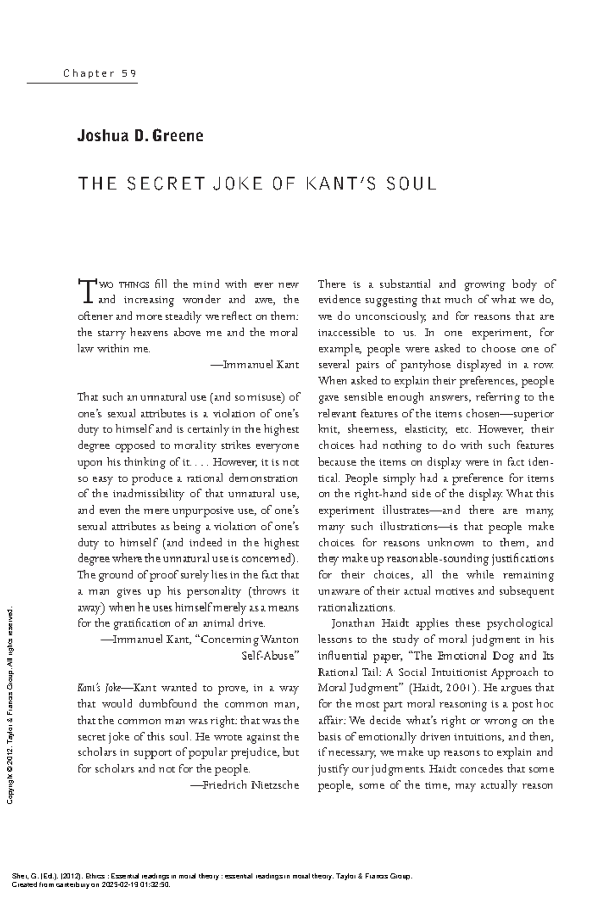 Chapter 59: The Secret Joke of the Soul - Insights from Greene (Ethics ...