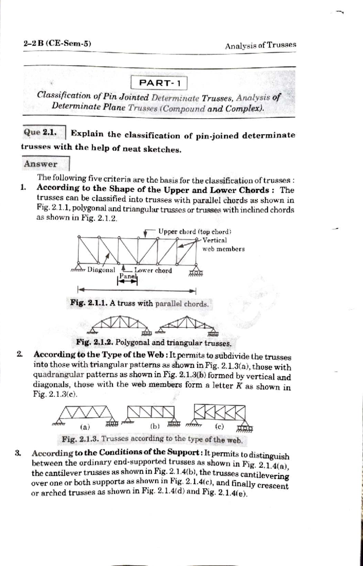 B Structural Analysis of Trusses: Classification and Methods (ENGR 101 ...