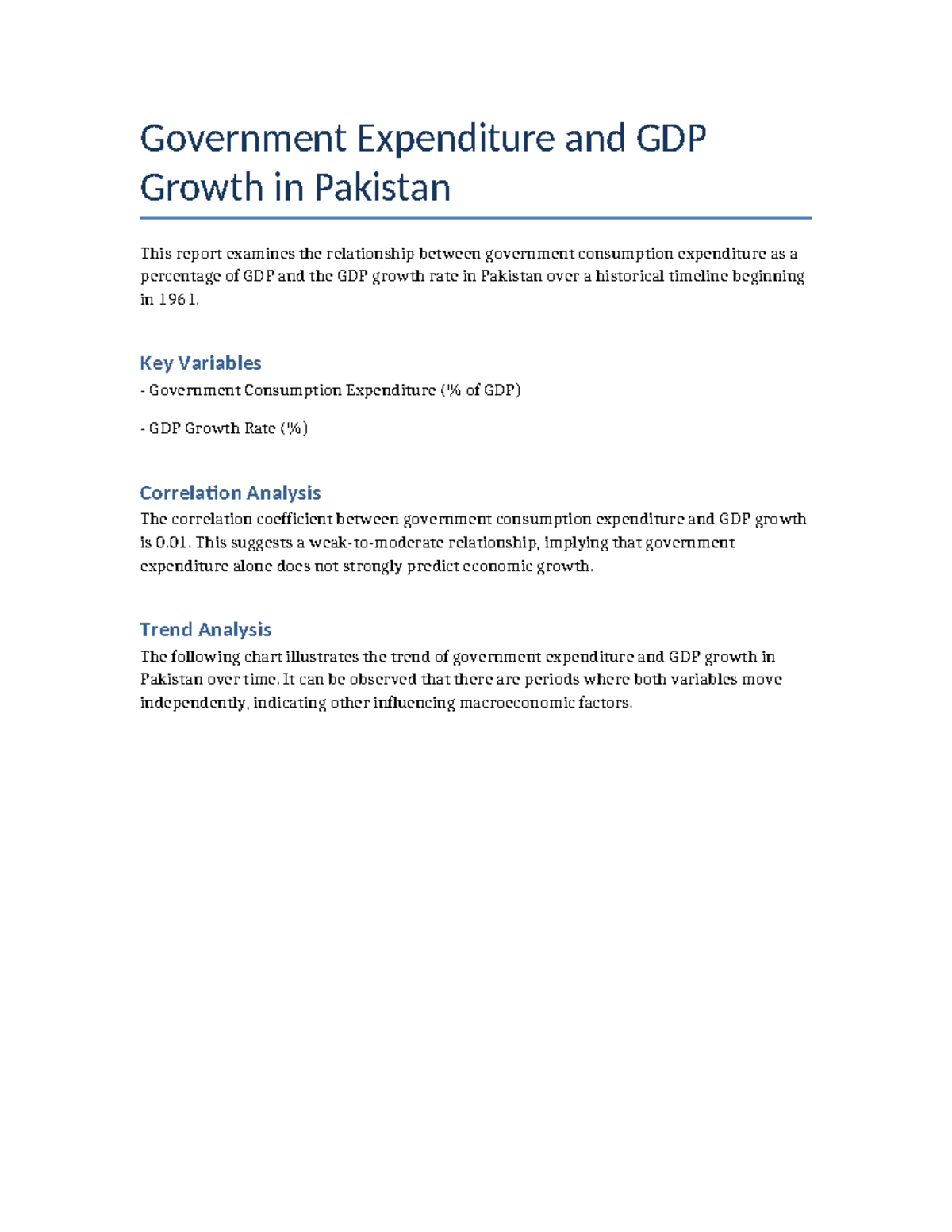 23148809020 Econometrics Term Paper: Gov Expenditure & GDP Growth in ...