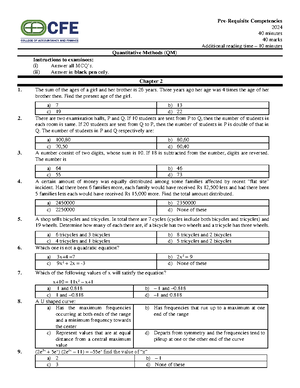Quantitative Methods - all the qms prc informations are free here ...