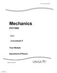 PHY1505 - Unisa - Mechanics - Studocu