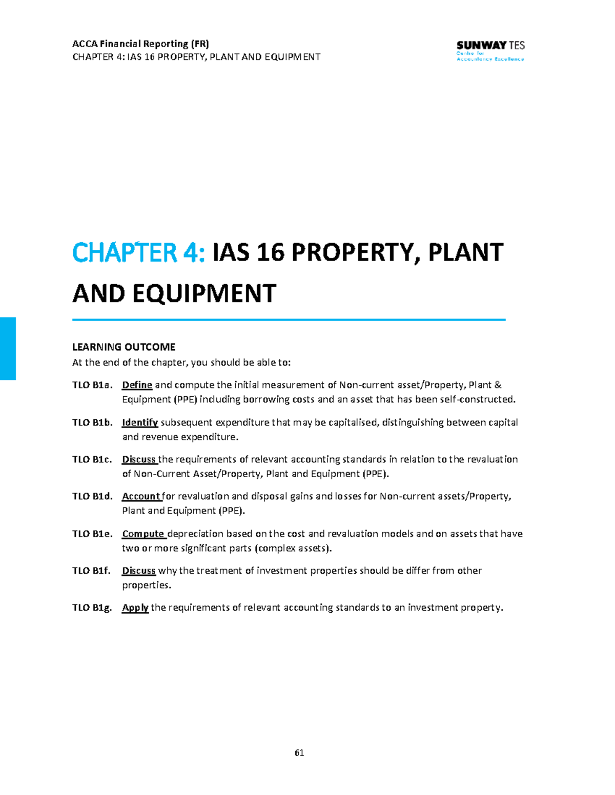 Chapter 4 - IAS 16: Property, Plant and Equipment Overview and Key ...