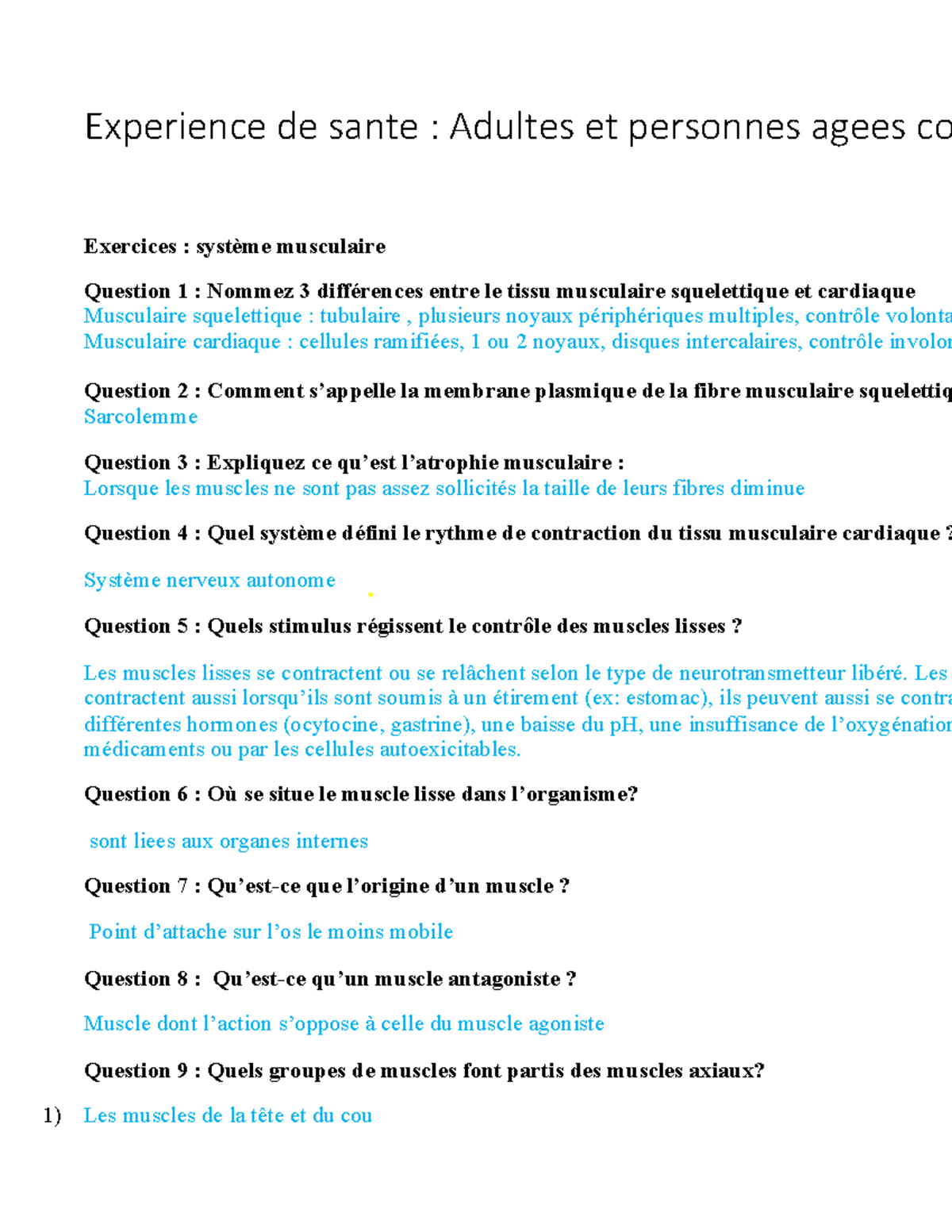Révision B - Médecine Chirurgie : Système Musculaire et Squelette - Studocu
