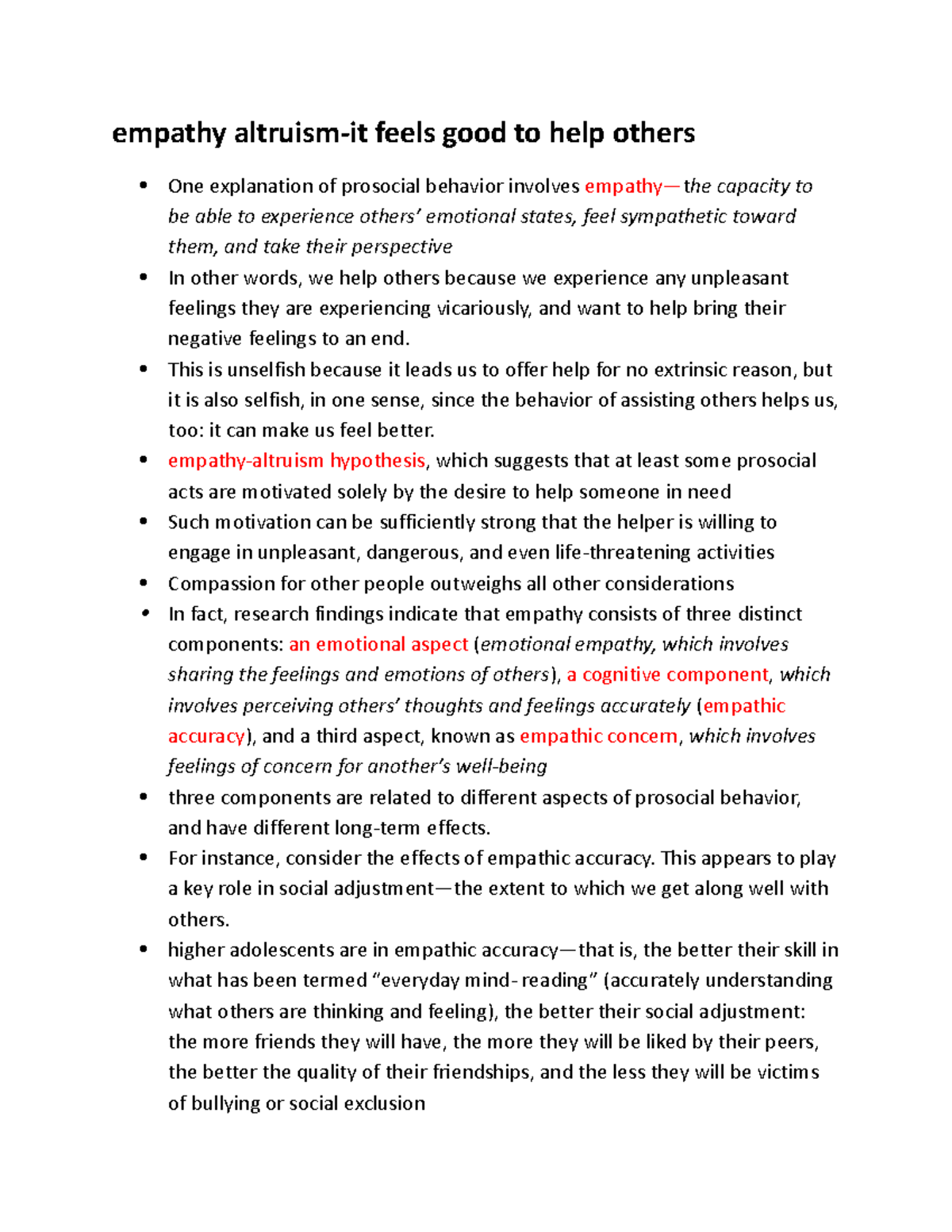 Explanations for prosocial behaviour - empathy altruism-it feels good ...