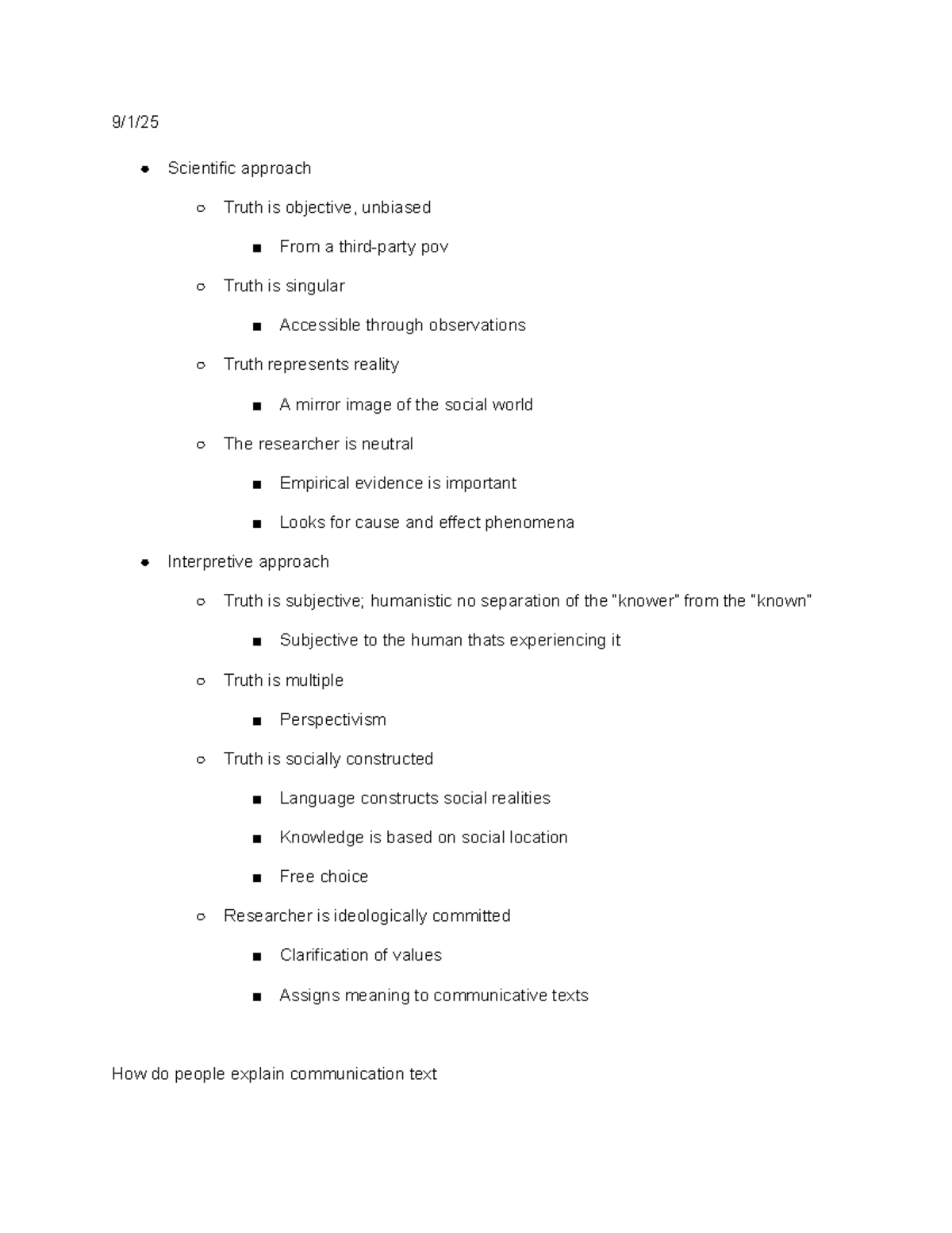 Communication Theories: Objective vs. Interpretive Perspectives - Studocu