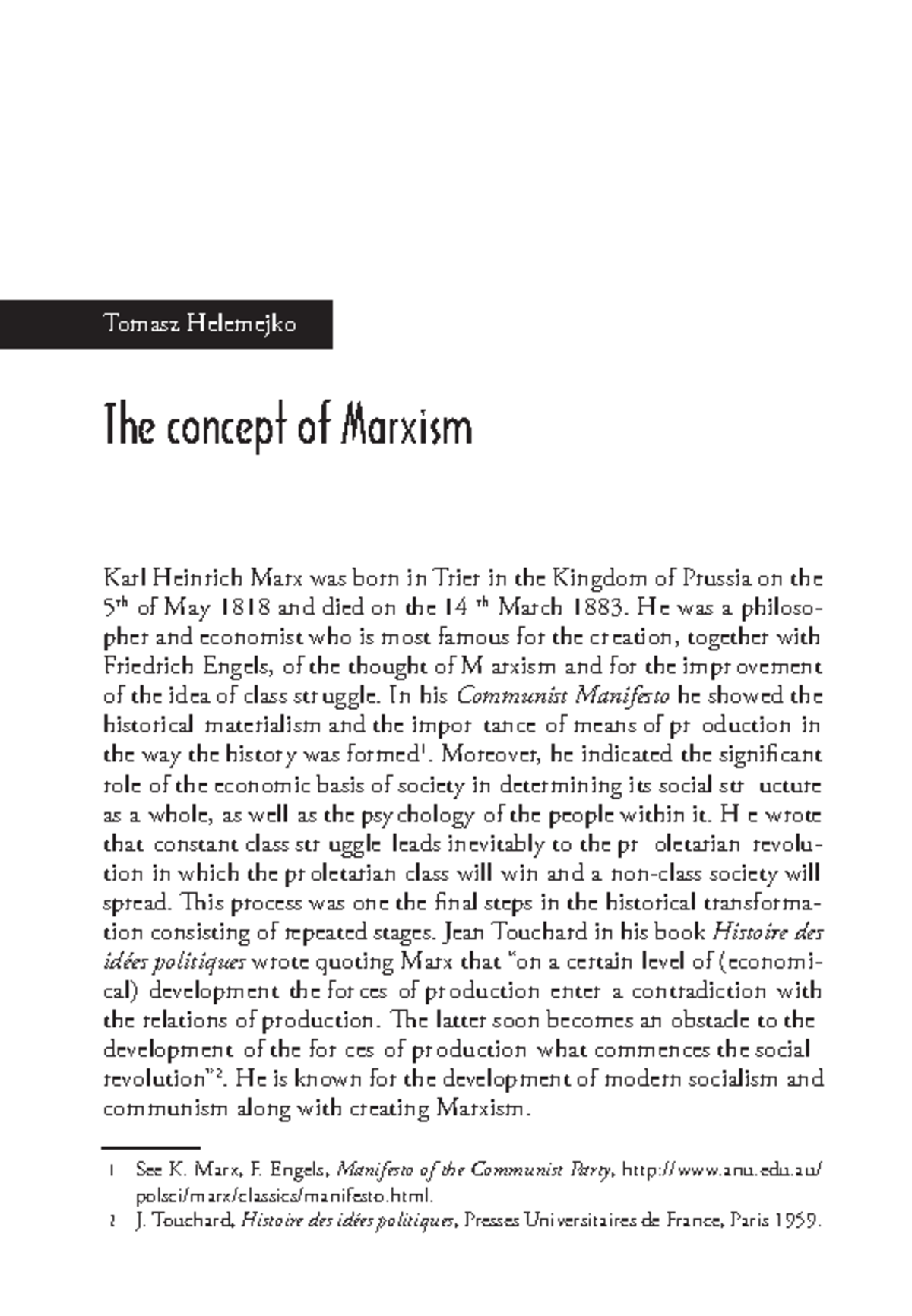 Marxism: Ideological Foundations and Historical Materialism (PHIL 101 ...