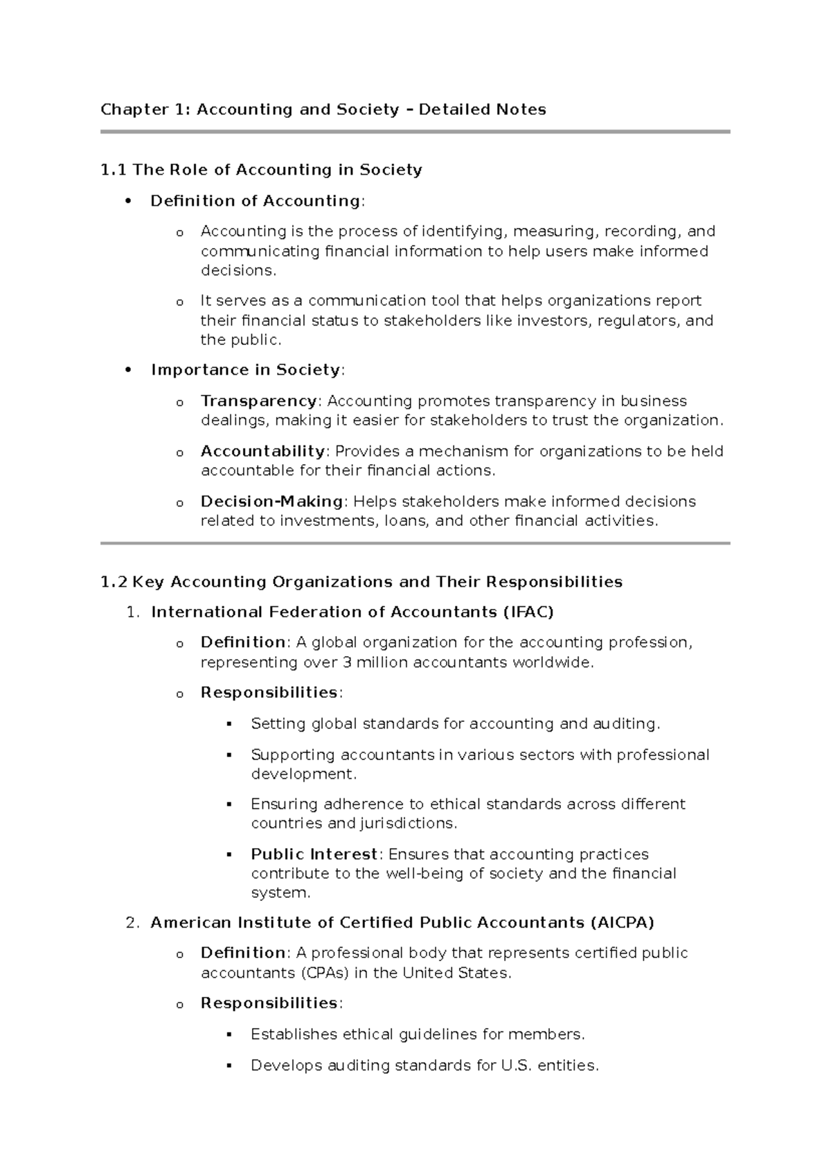 Module 1 Accounting AND Society - Chapter 1: Accounting and Society ...