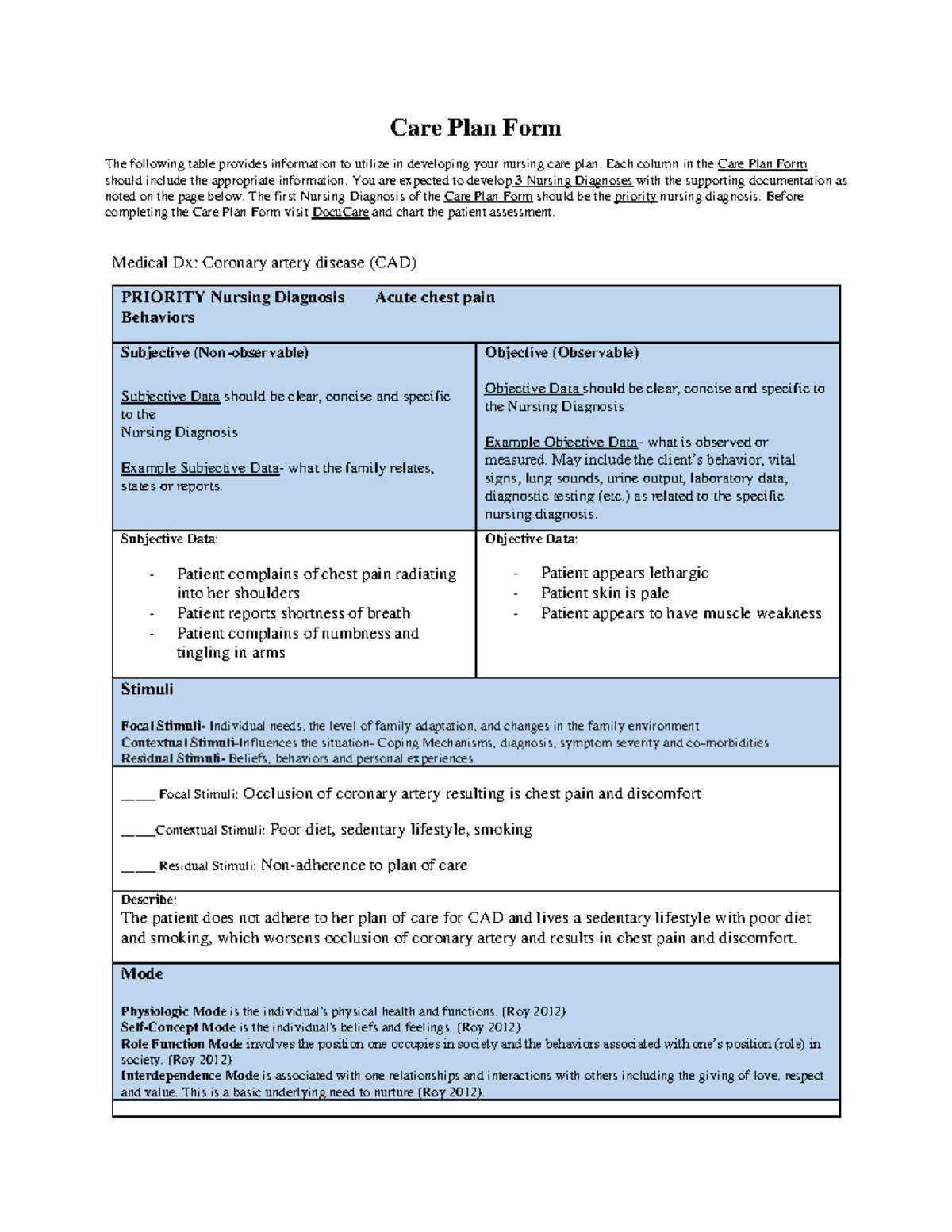 Cardiac Care Plan: Nursing Diagnoses & Interventions for CAD Management ...