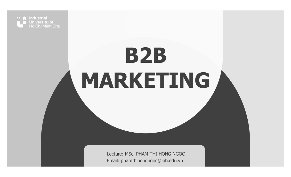 Lecture: MSc. B2B Marketing Overview - Chapter 1 Insights - Studocu
