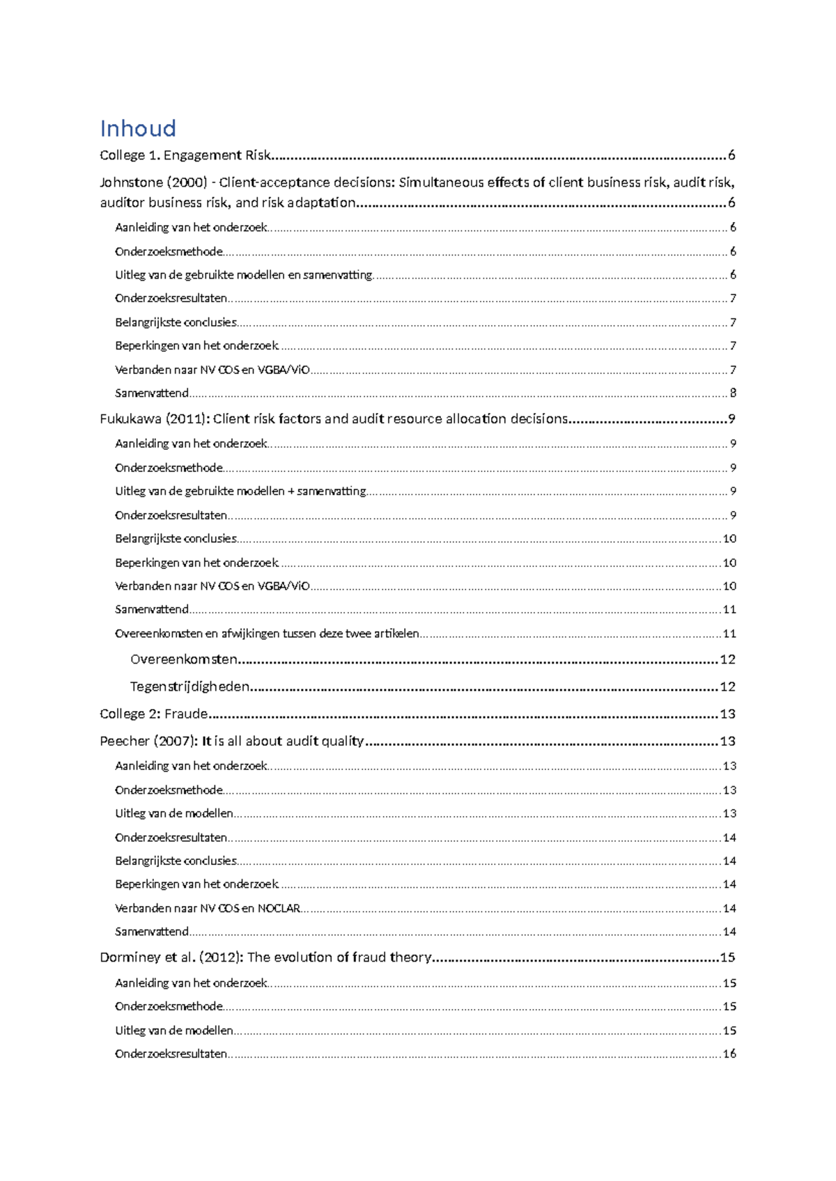 ADVA College Samenvattingen en Analyse van Onderzoekresultaten ...