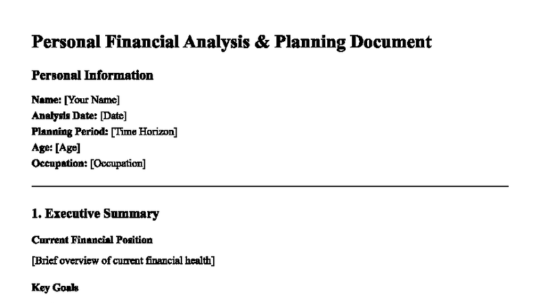 Personal Financial Analysis & Planning Document (PFAP 101) - Studocu