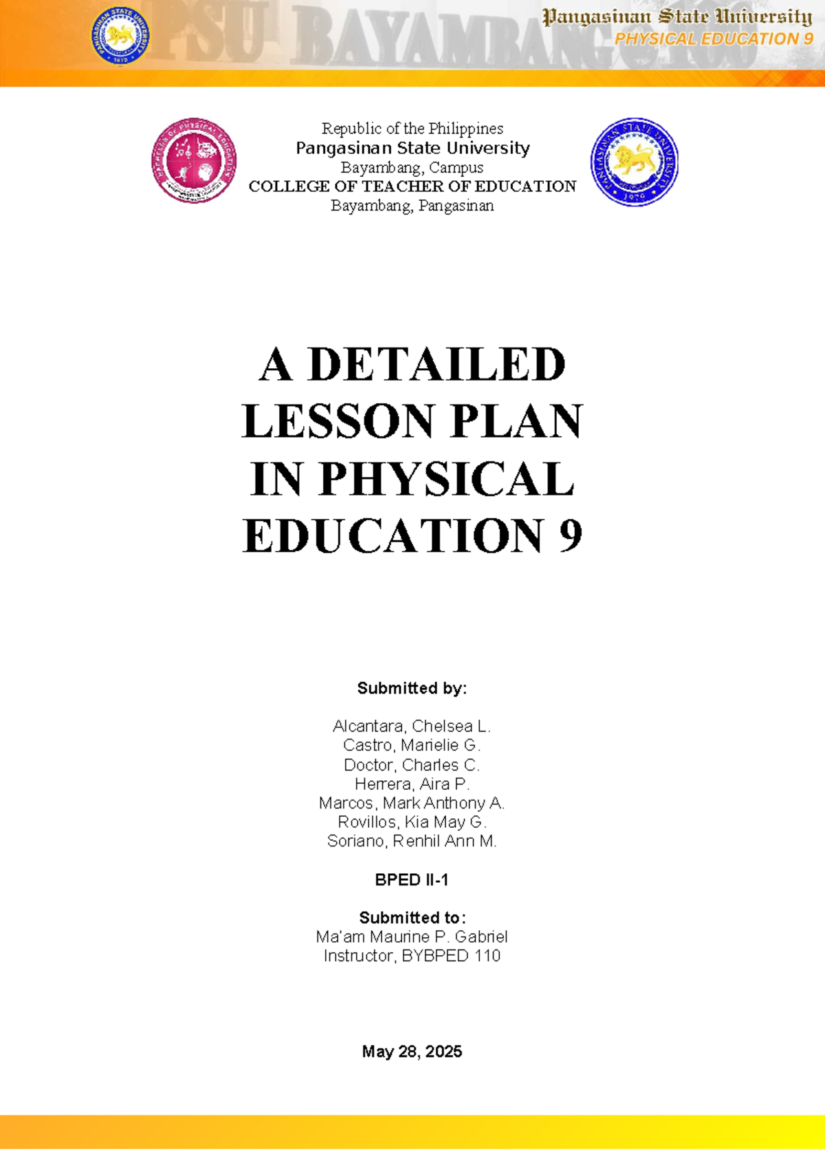 DLP Final: Detailed Lesson Plan for PE 9 - Volleyball Positions & Roles ...