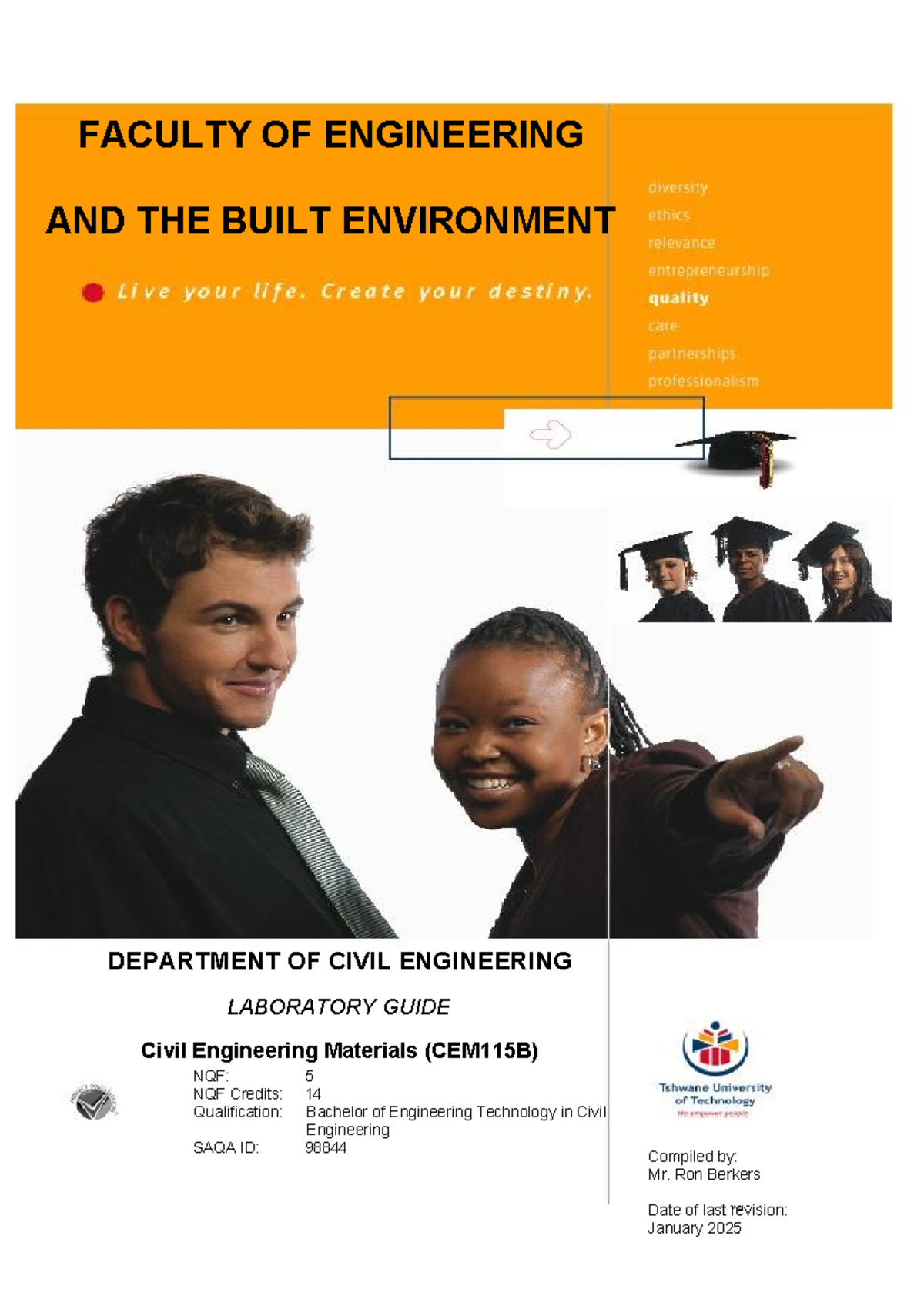 Laboratory Guide for Civil Engineering Materials (CEM115B) 2025 - Studocu