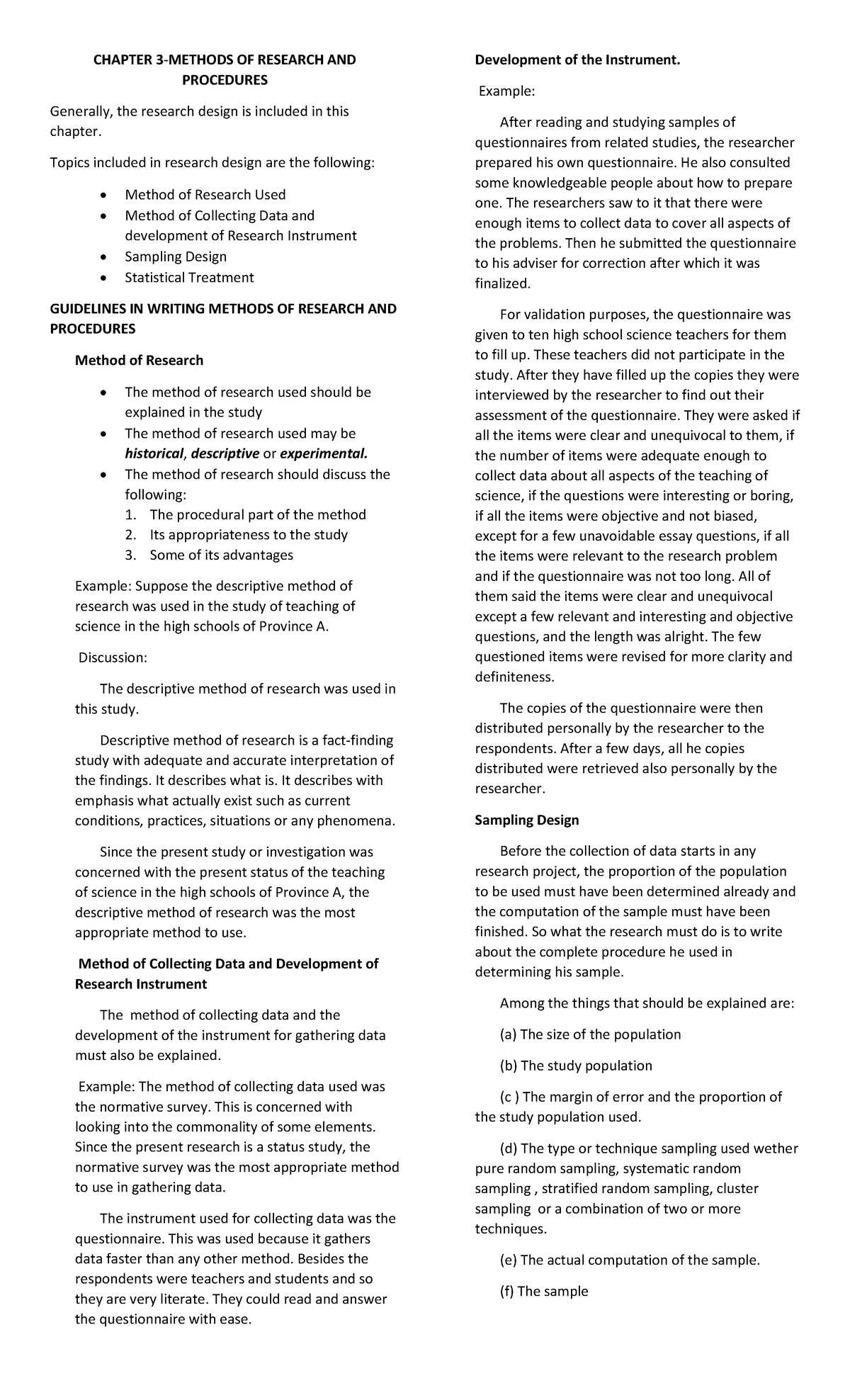Research Methods & Procedures: A Comprehensive Guide (Chapter 3) - Studocu