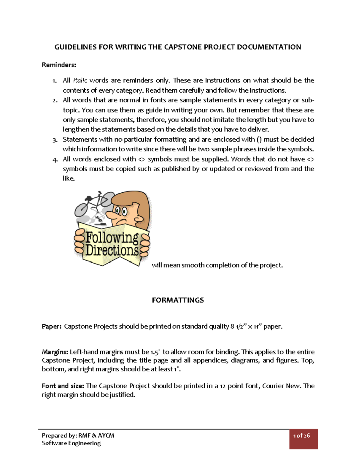 Capstone Project Guidelines: Writing Documentation (CS 101) - Studocu