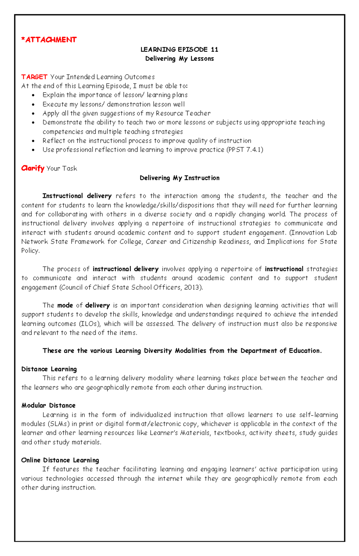FS-2 - note - *ATTACHMENT LEARNING EPISODE 11 Delivering My Lessons ...