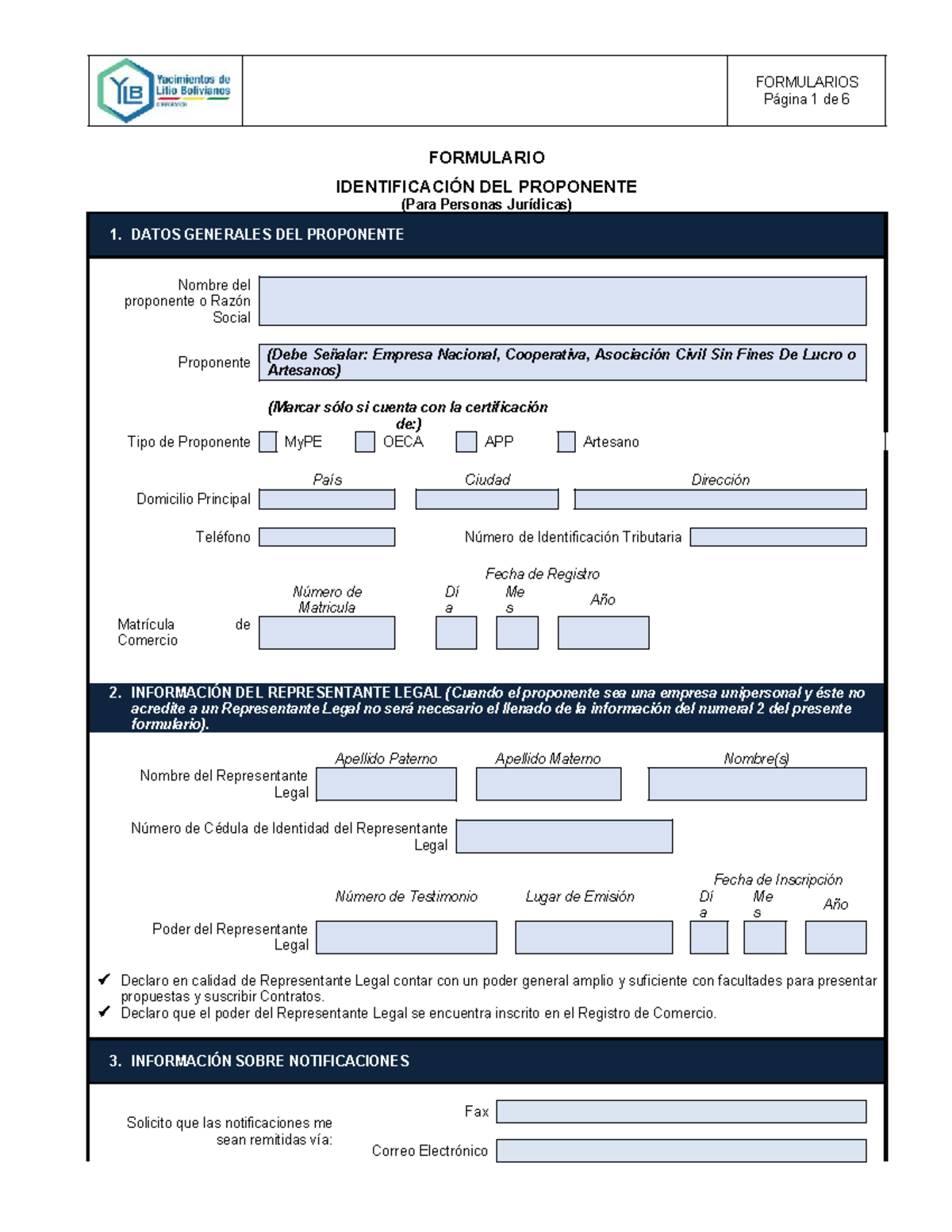 Formulario de propuesta técnica para carbonato de sodio - Studocu