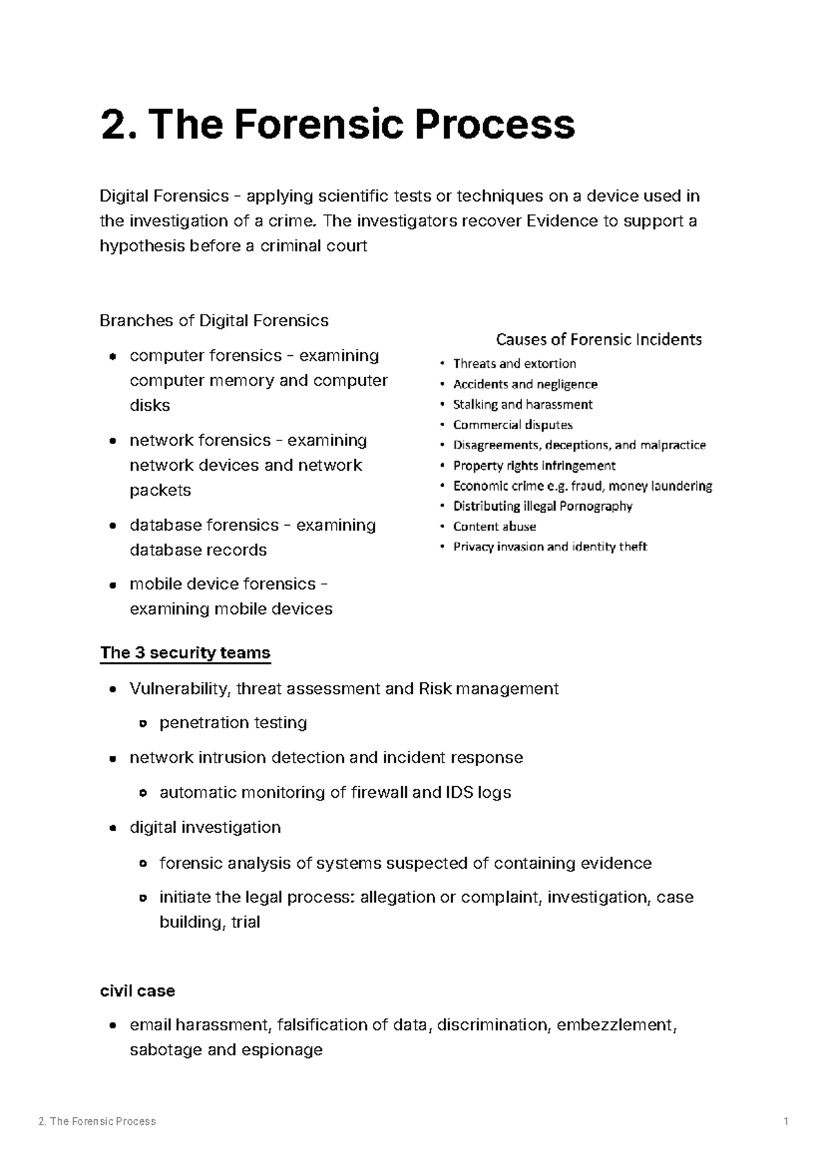 Digital Forensics Process: Week 2 Lecture Notes (DF 101) - Studocu