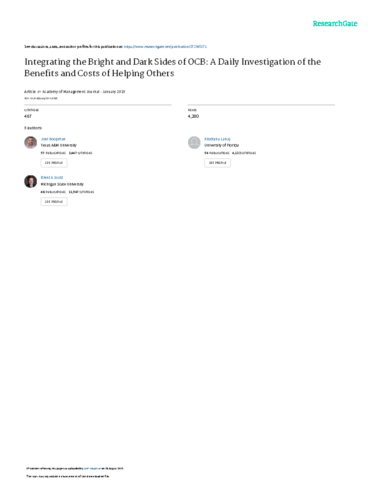 3.2 Integrating the bright and dark sides of OCB - See discussions ...