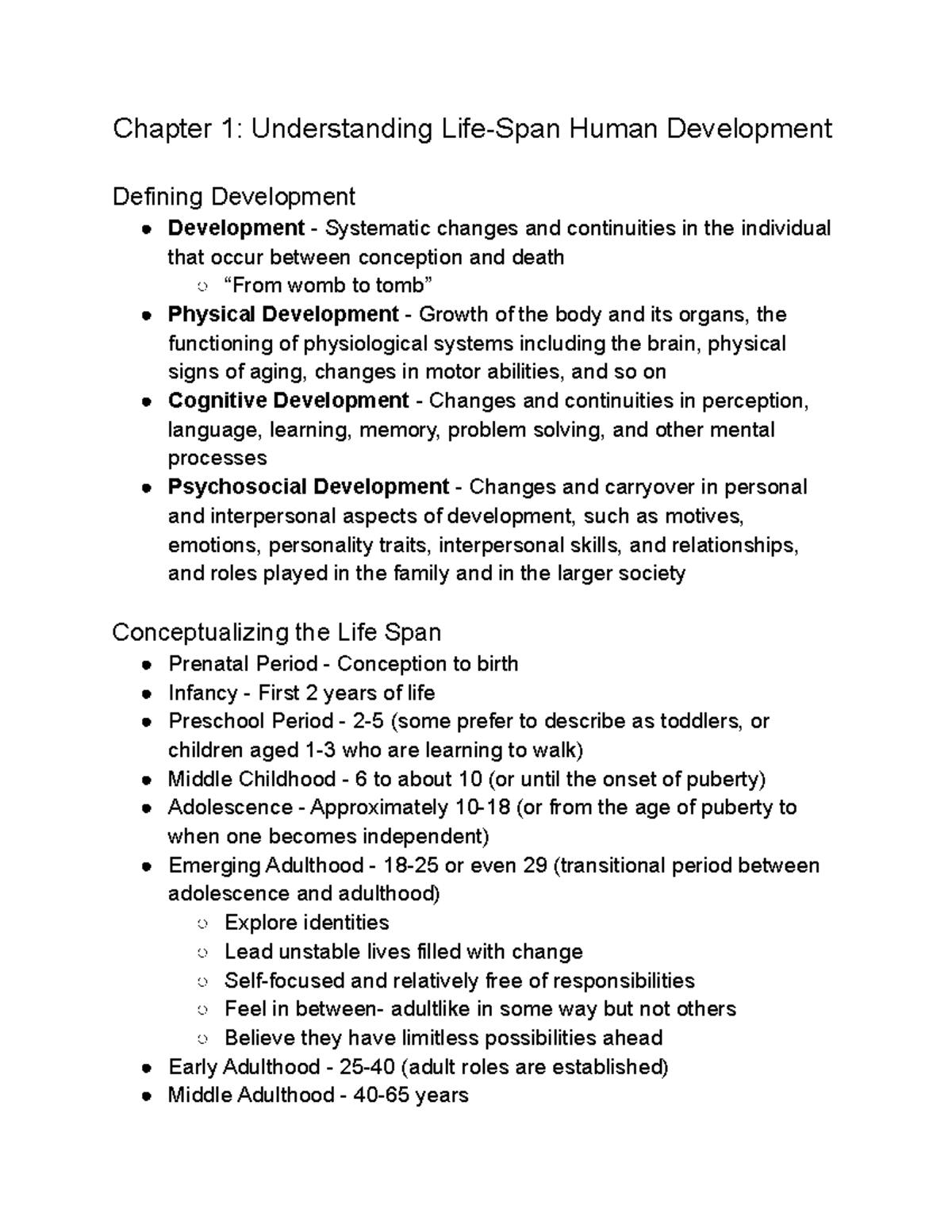 Chapter 1 Understanding Life-Span Human Development - Chapter 1 ...